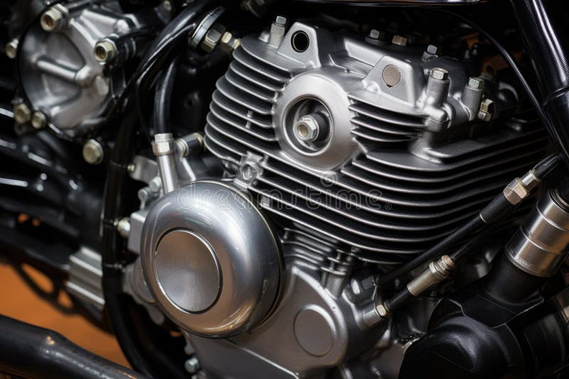 Close-up of a Motorcycles Engine with High Detail Stock Photo - Image ...