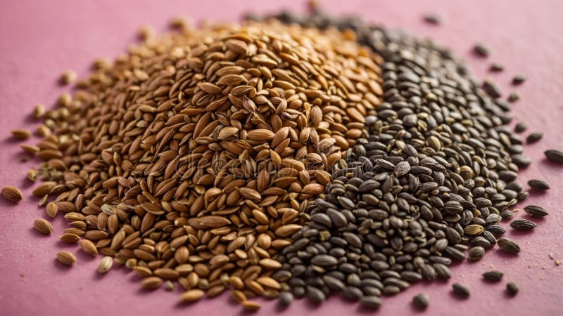 A Close-up of a Mound of Mixed Seeds, Showcasing Their Textures and ...
