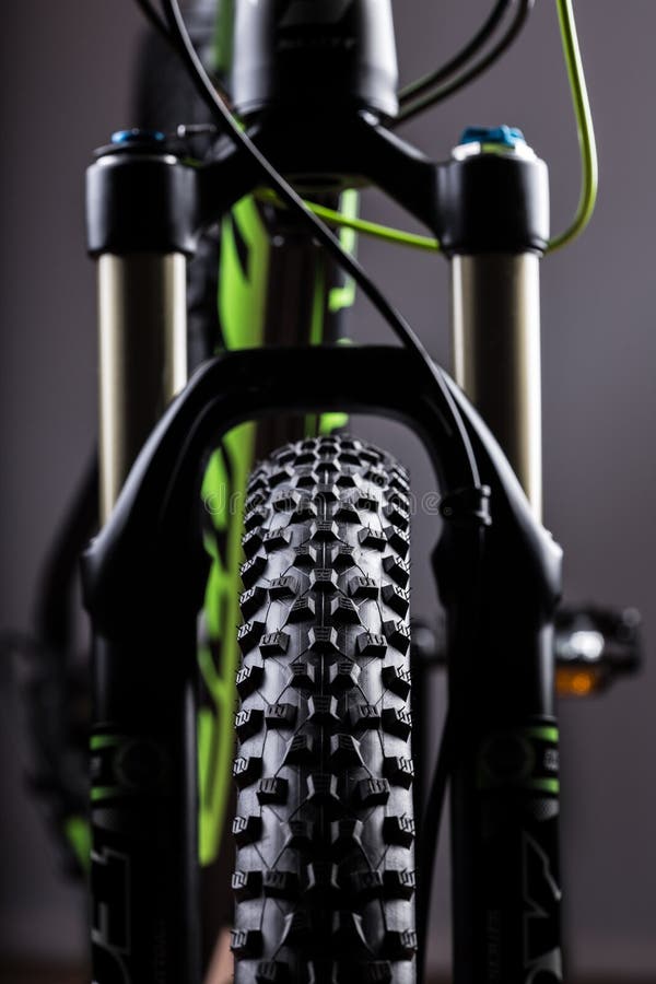 Close-up of a Mountain Bike Spring Fork Stock Image - Image of disc ...