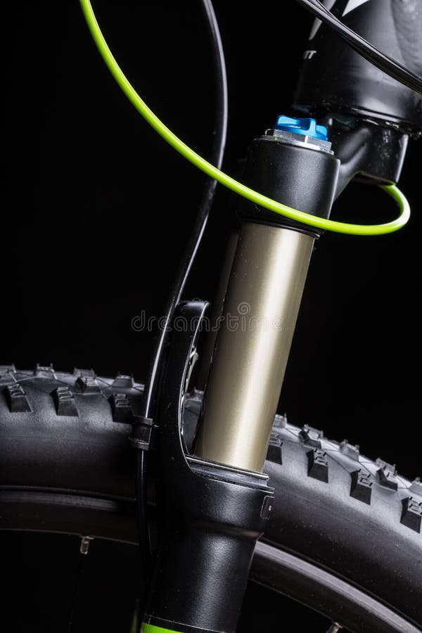 Close-up of a Mountain Bike Spring Fork Stock Photo - Image of brake ...