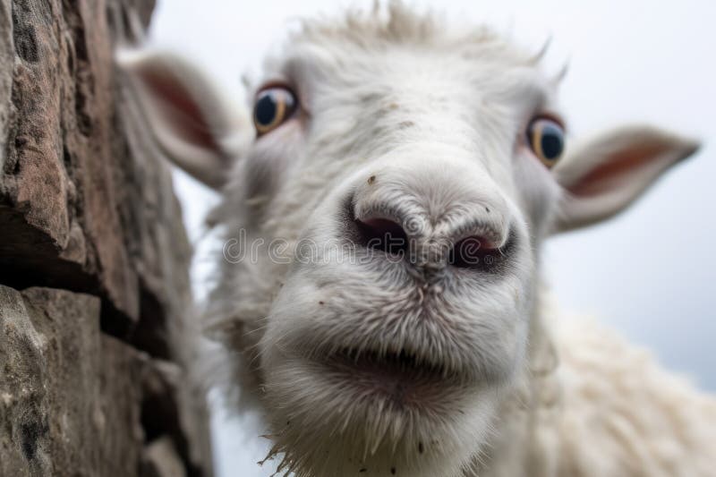 Close-up of a Mountain Goats Face while Climbing Stock Photo - Image of ...
