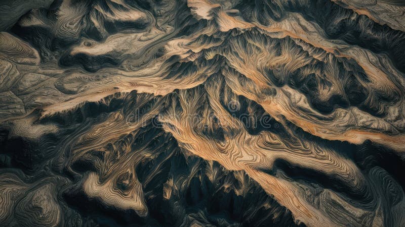 A Close Up of a Mountain Range with Some Very Interesting Patterns, AI ...