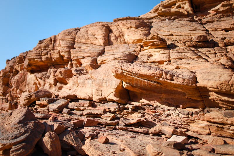 A Mountain on Which Red Stones are Visible Stock Image - Image of ...