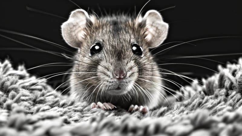 A Close Up of a Mouse with Big Eyes and Long Whiskers, AI Stock Image ...