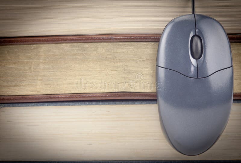 Close Up Mouse and Books stock photo. Image of stack - 27557936