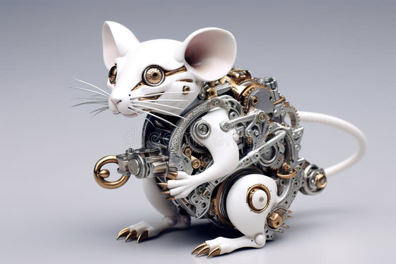 A Close Up of a Mouse with a Clock on Its Back. Generative AI Image ...