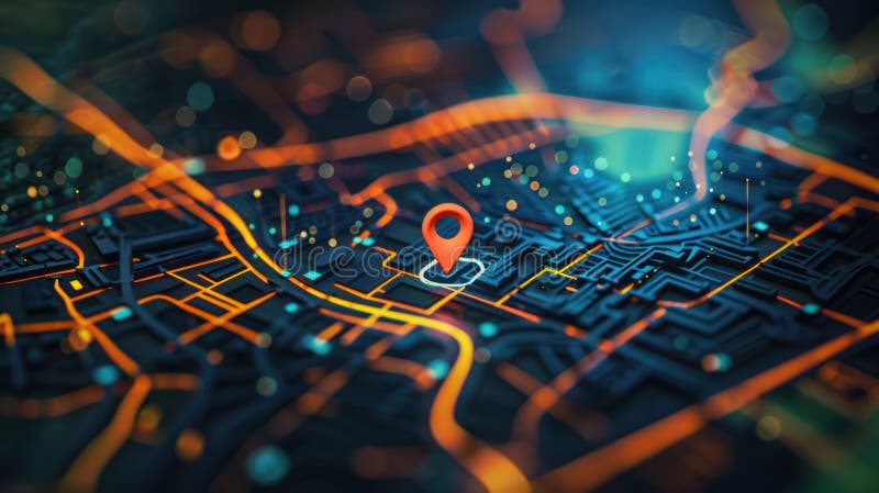 A Close-up of a Mouse Cursor Moving Across a Digital Map, Showing ...