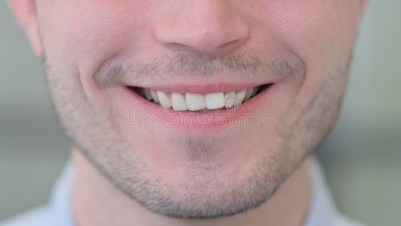 Close Up of Mouth of Smiling Young African Man Stock Image - Image of ...