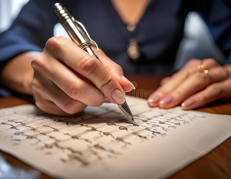 Close-Up of Movie Script Writing Process Stock Illustration ...