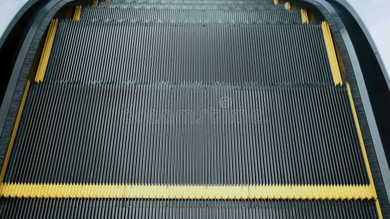 Close Up of Moving Down Escalator Stairs. Calming Rhythm, Minimalistic ...