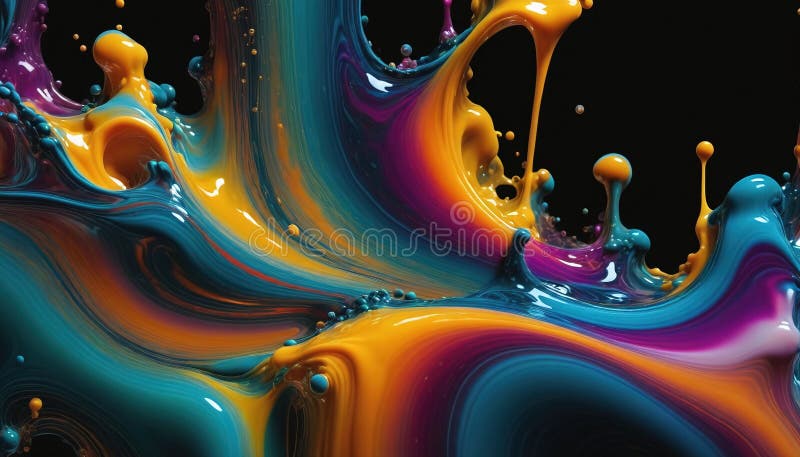 Close-up of a Moving Liquid in Which Different Colors of the Color ...