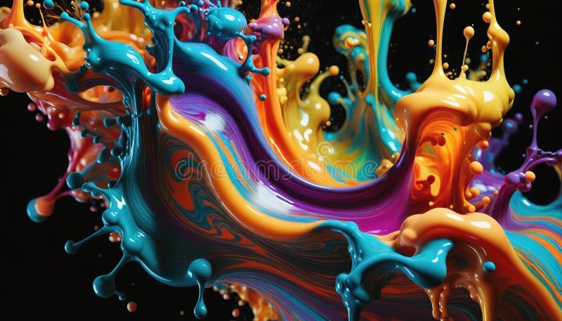 Close-up of a Moving Liquid in Which Different Colors of the Color ...