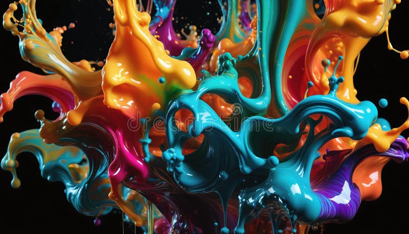 Close-up of a Moving Liquid in Which Different Colors of the Color ...