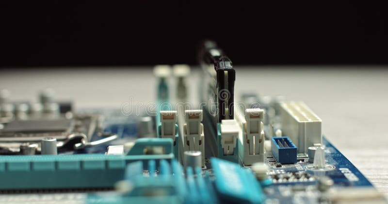 Close-up Moving Macro Shot: Inside of the Computer Case. Camera Moves ...