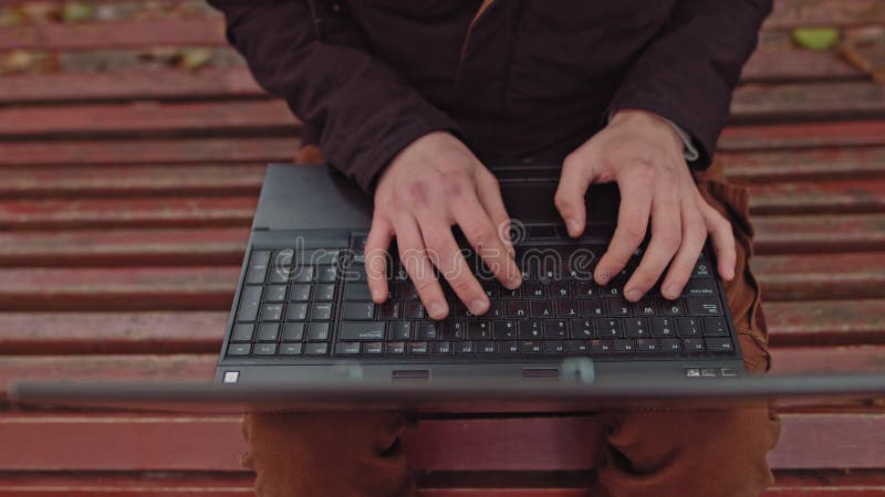 Man Writing Emails on Mockup Laptop Stock Photo - Image of traditional ...