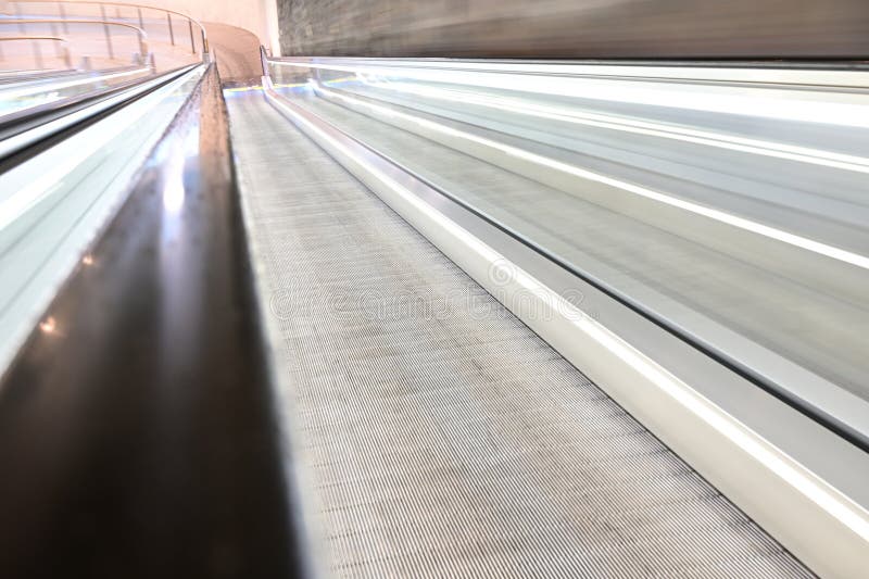 Close-Up of a Moving Walkway in Modern Architecture Stock Photo - Image ...