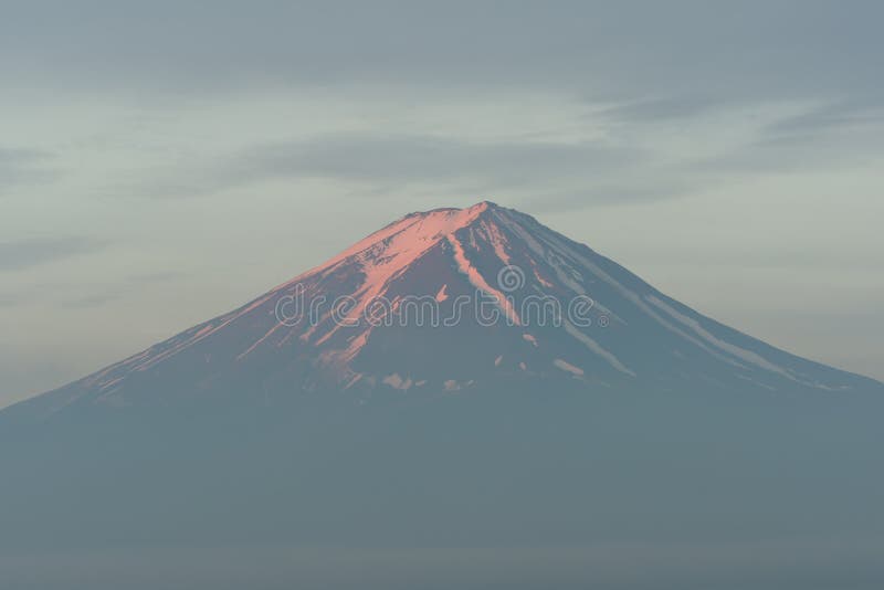 Close Up of Mt Fuji at Sunrise Time, Japan Stock Photo - Image of clear ...