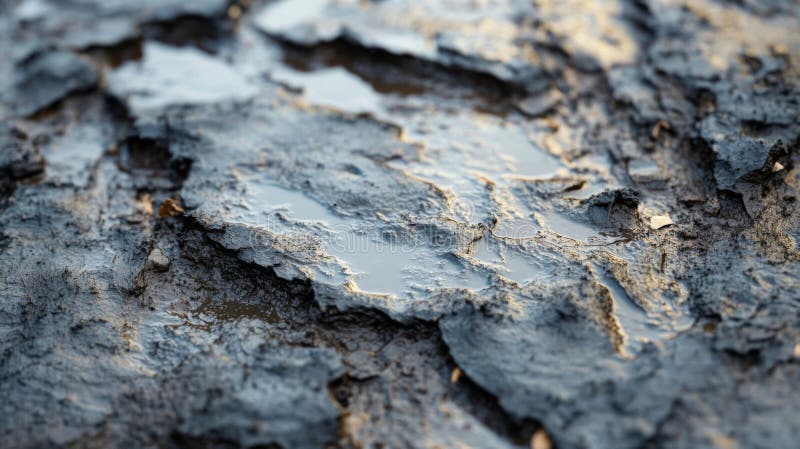 Close-up of Mud with Puddles after Rain Stock Illustration ...