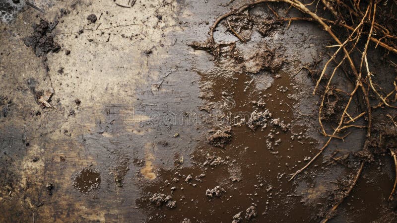 Close Up of Muddy Puddle with Water Reflection, Natural Texture ...