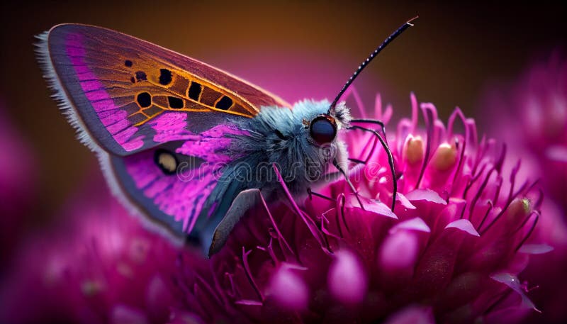 Close Up of a Multi Colored Butterfly Beauty in Nature ,generative AI ...