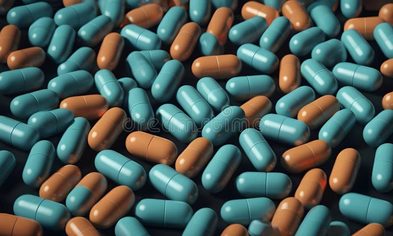 Close-up of Multi-colored Capsules. Artificial Intelligence. Stock ...