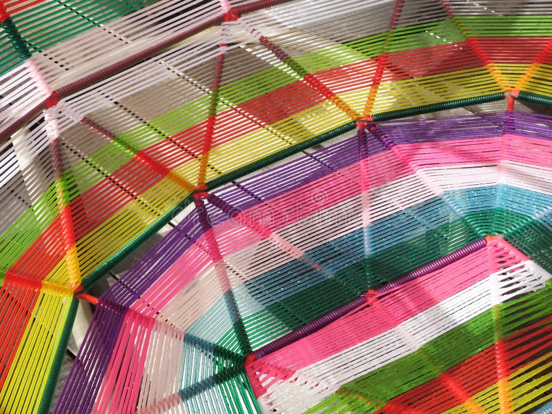 Close-up of a Multi Colored Chair Made of Plastic Wire Stock Image ...