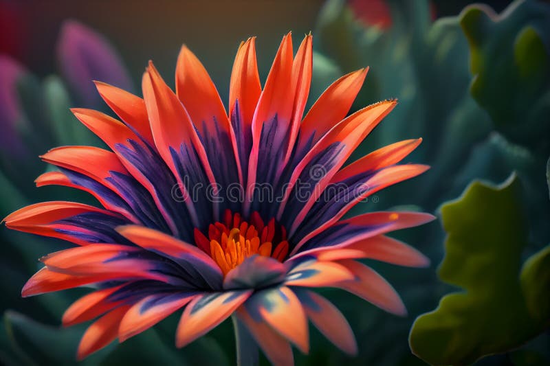 Close Up of a Multi Colored Daisy Petal ,generative AI Stock ...