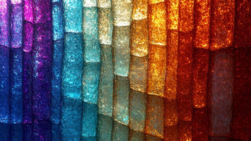Close-up of Multi-colored Glass-like Surface in Vertically Stacked ...