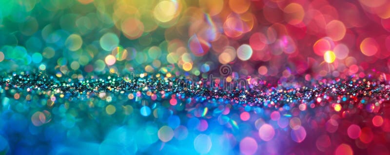A Close-up of Multi-colored Glitter with Selective Focus, Capturing the ...