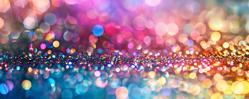 A Close-up of Multi-colored Glitter with Selective Focus, Capturing the ...