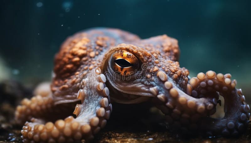 Close Up of Multi Colored Octopus Tentacle in Underwater Reef Generated ...