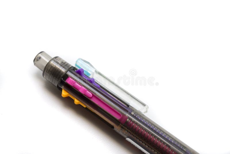 Close-up Multi Colored Pen Isolated on White Background Stock Photo ...
