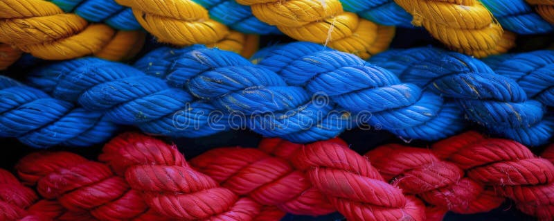 Close Up of a Multi Colored Rope Stock Image - Image of rope ...