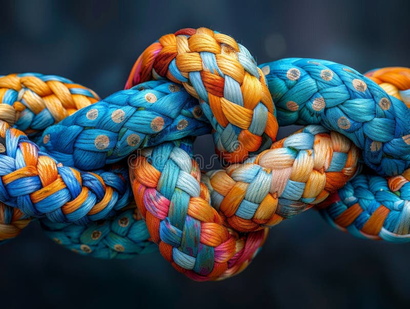 A Close Up of a Multi-colored Rope Twisting and Turning, Showcasing the ...