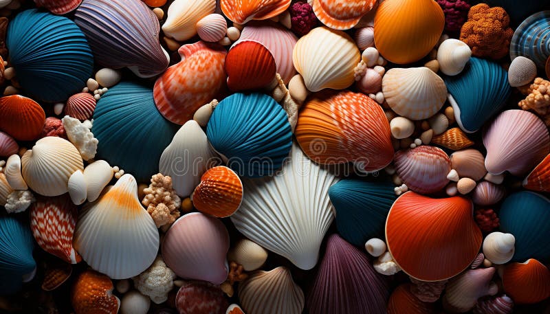 Close Up of a Multi Colored Seashell Underwater Generated by AI Stock ...