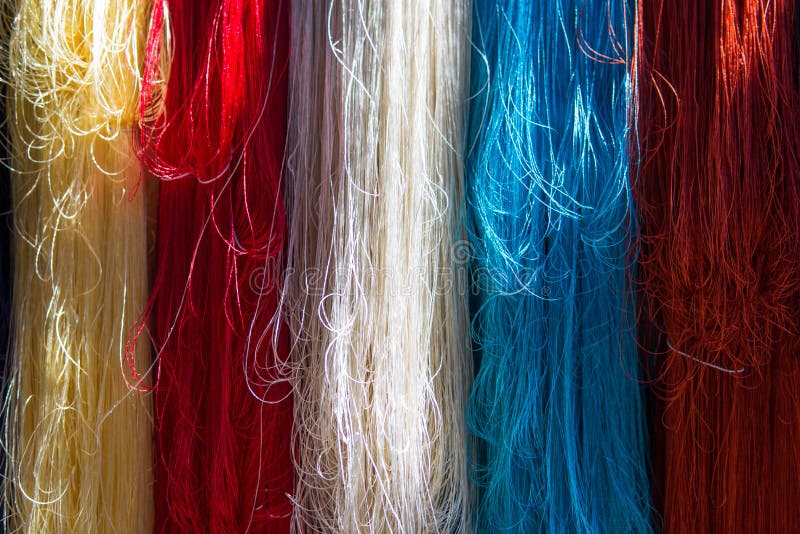 Close Up of Multi Colored Silk Threads Stock Photo - Image of closeup ...