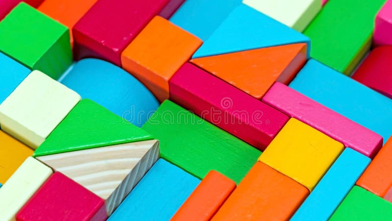 Close Up Multi-colored Wooden Blocks Stock Image - Image of concept ...