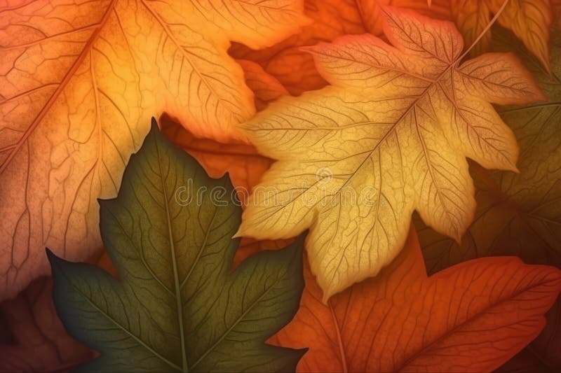 Close Up of Multi Coloured Autumn Leaves Background, Created Using ...