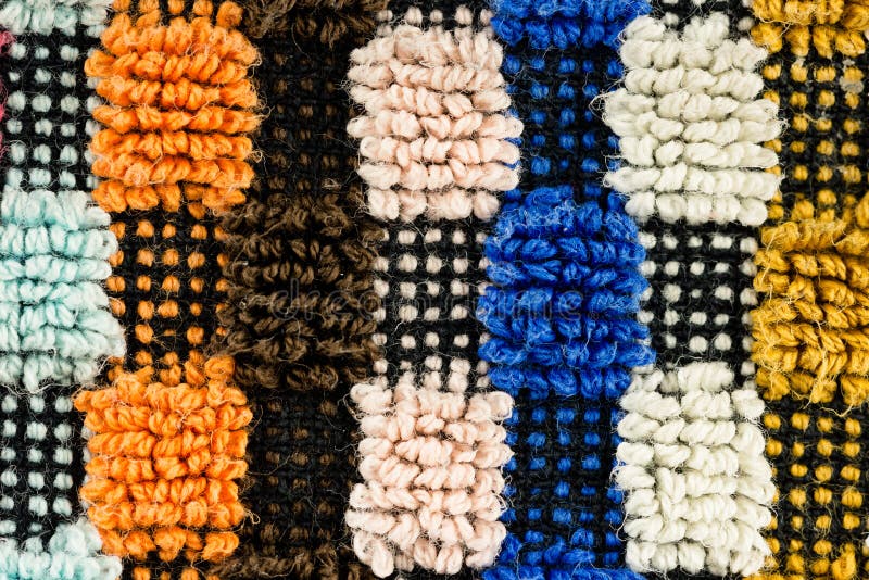 Close-up of a Multi Coloured Detailed Structured Fabric Pattern Stock ...