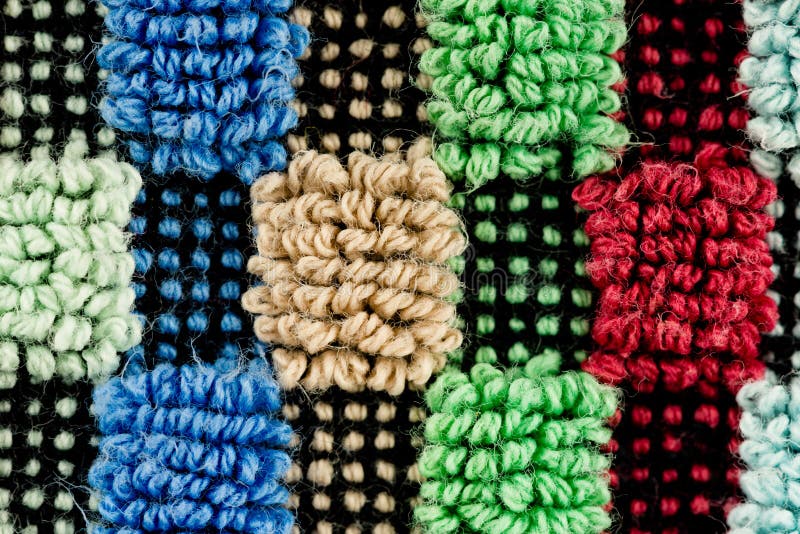 Close-up of a Multi Coloured Detailed Structured Fabric Pattern Stock ...