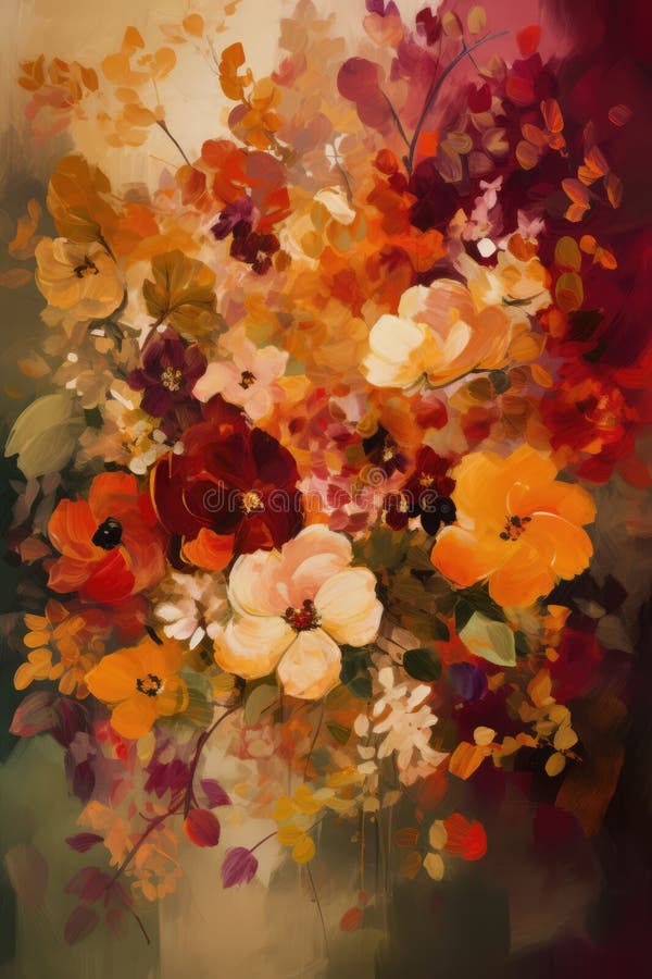 Close Up Of Multi Coloured Flowers Background Created Using Generative Ai Technology Stock