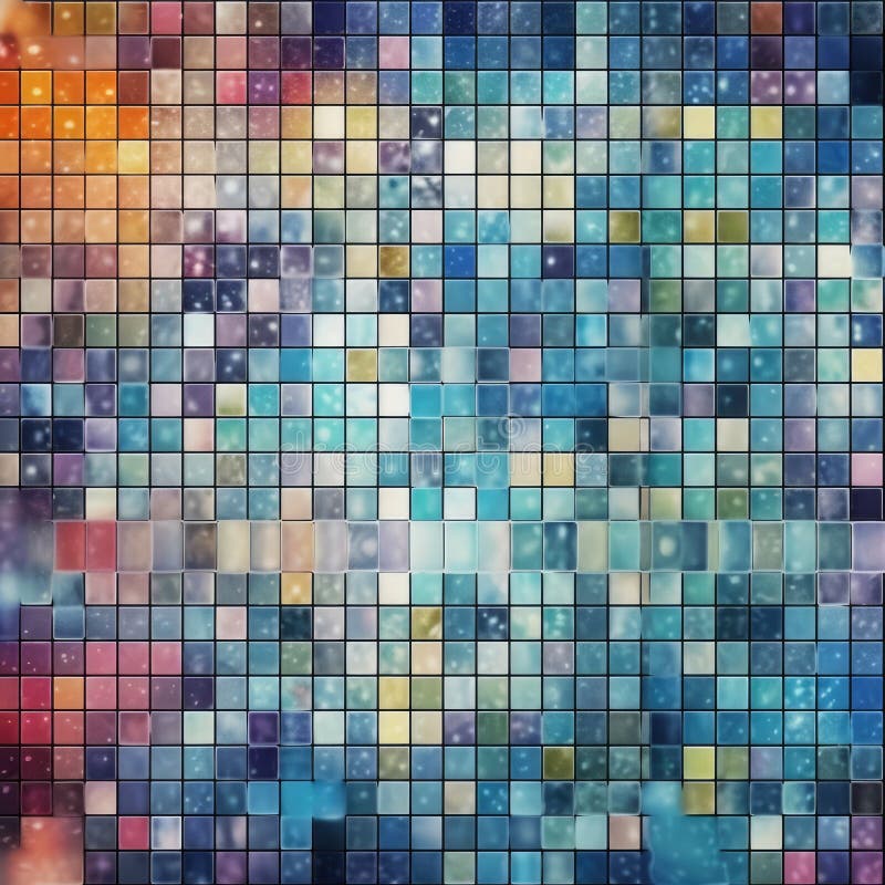Close Up of Multi Coloured Mosaic Background, Created Using Generative ...