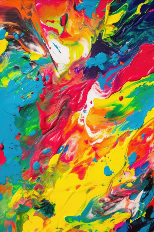 Close Up of Multi Coloured Paints Background, Created Using Generative ...