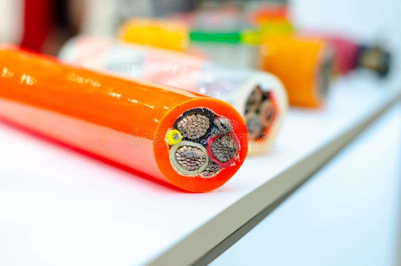 Close-up of Multi Core High-voltage Cable Stock Image - Image of cable ...