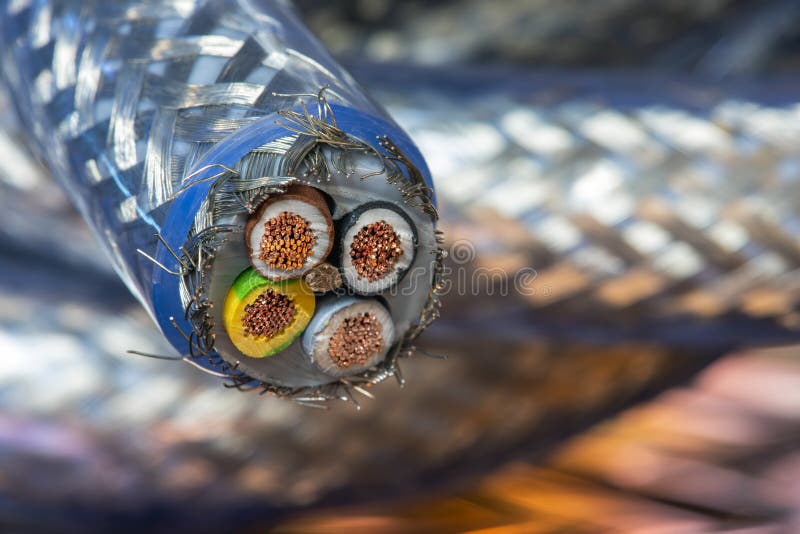 Electrical Shielded Cable with Many Wires, Generative Al. Stock Image ...