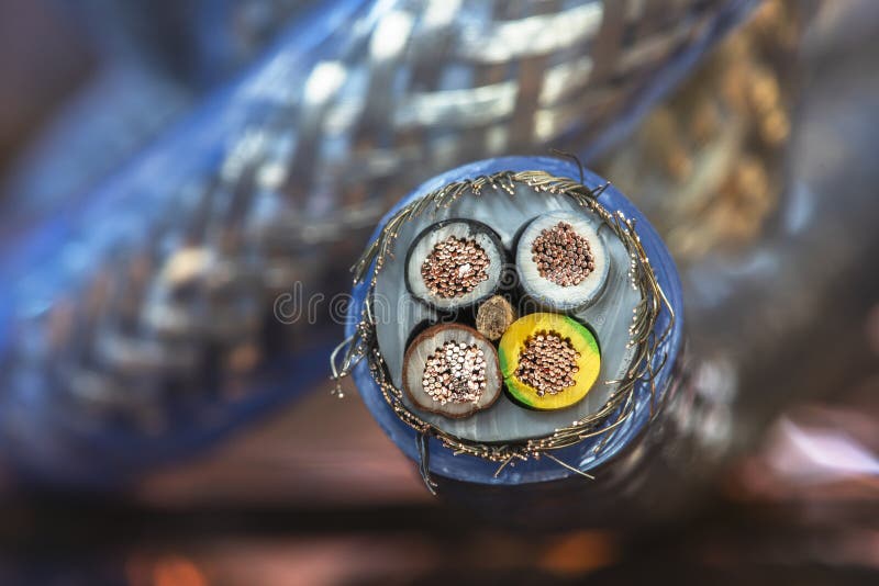 Electrical Shielded Cable with Many Wires, Generative Al. Stock Image ...