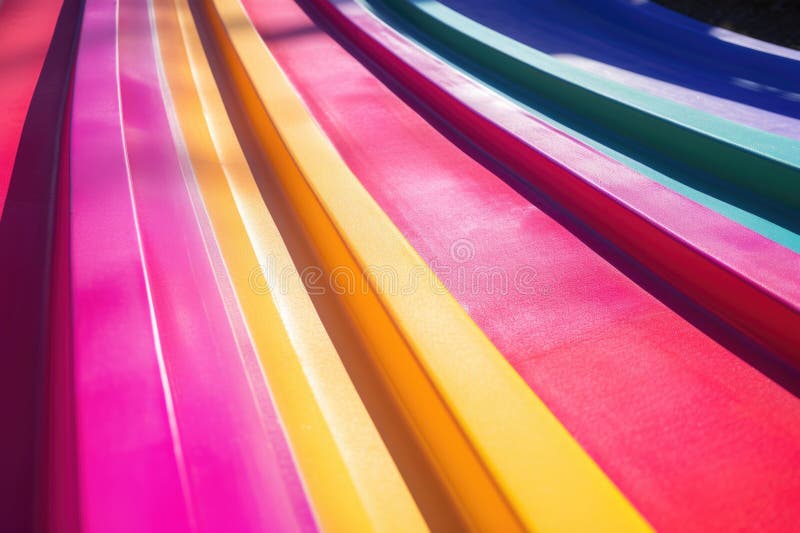 A Close-up of Multi-lane Slide in Vibrant Shades Stock Photo - Image of ...