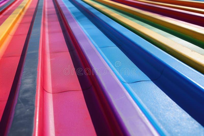 A Close-up of Multi-lane Slide in Vibrant Shades Stock Illustration ...