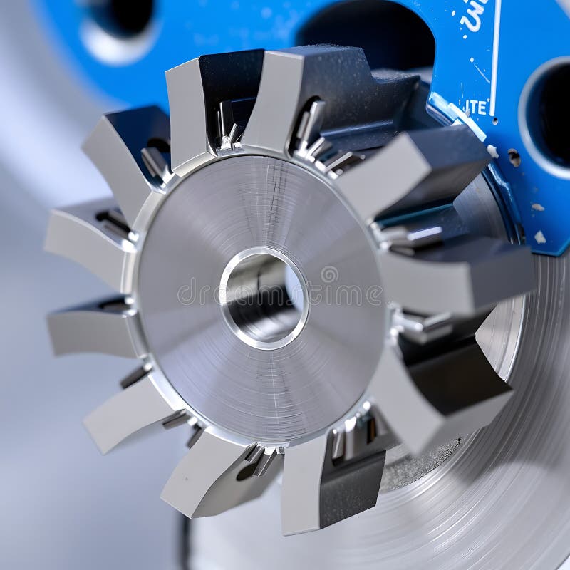 Close Up of a Multi Tooth Side and Face Cutter with Precise Machining ...