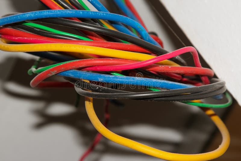 Close Up Multicolor Wire on a Isolated White Background.Network Cable ...